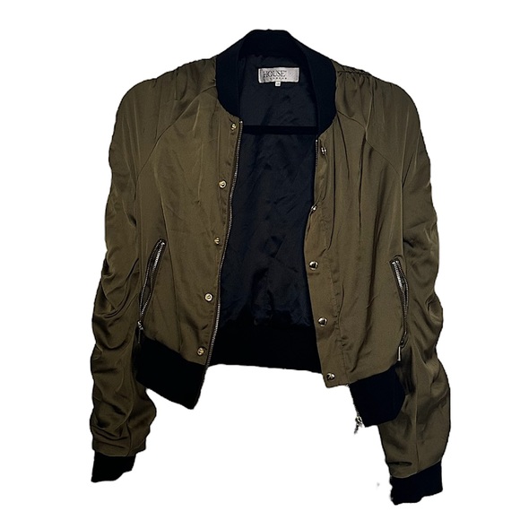 House of CB | Jackets & Coats | House Of Cb London Green Black Bomber ...